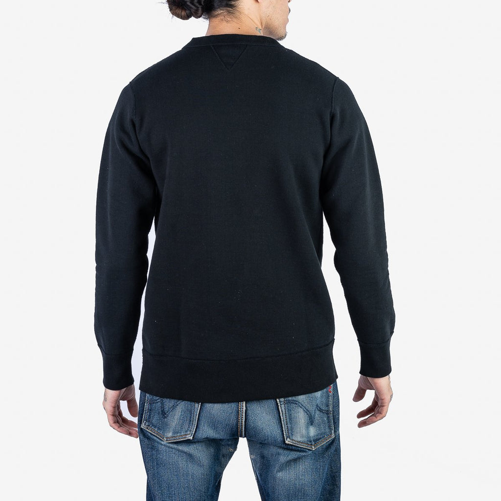 14oz Ultra Heavyweight Loopwheel Cotton Crew Neck Sweat IHSW69L - Blac ...