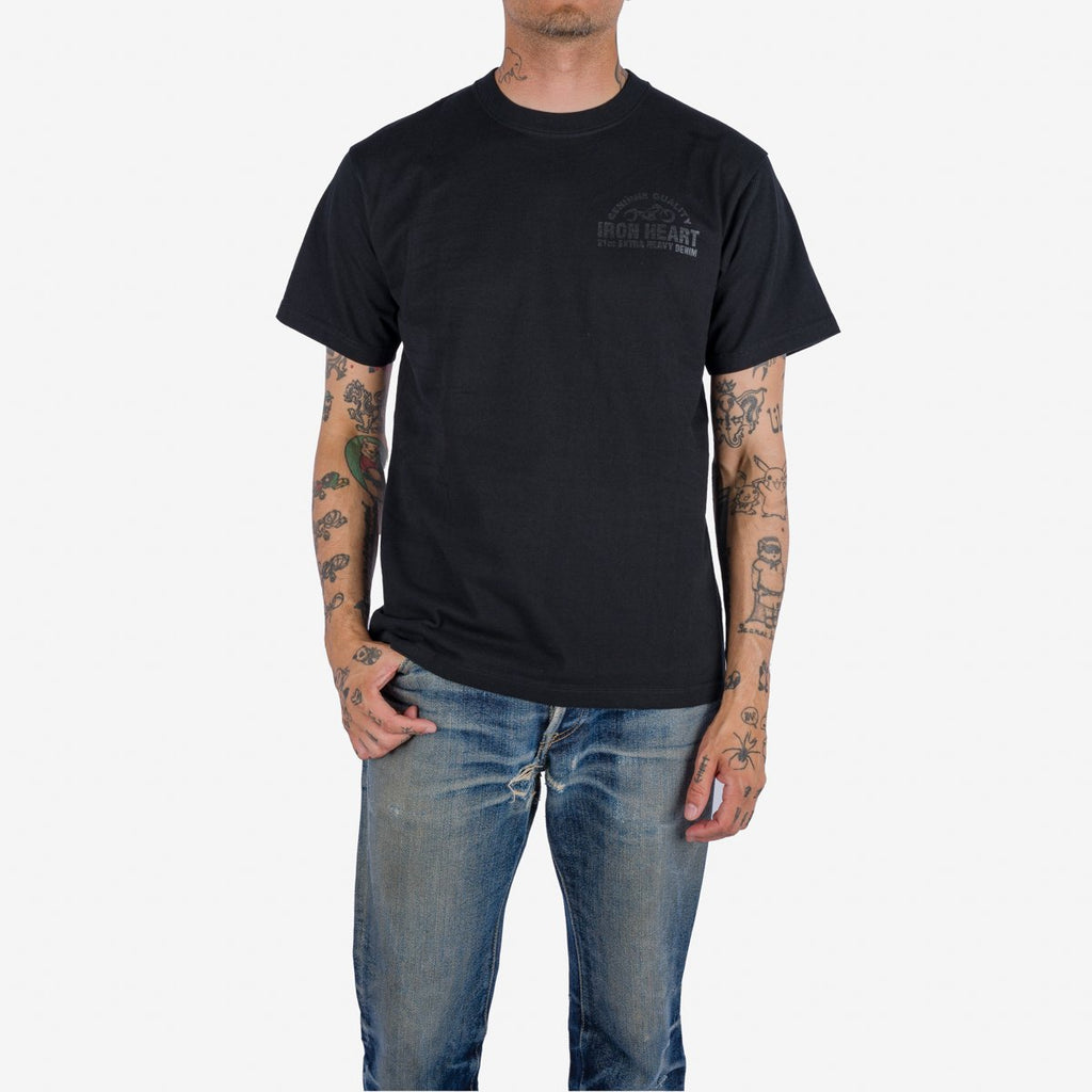 7.5oz Printed Loopwheel Crew Neck T-Shirt IHT2401 - Black – Rugged ...