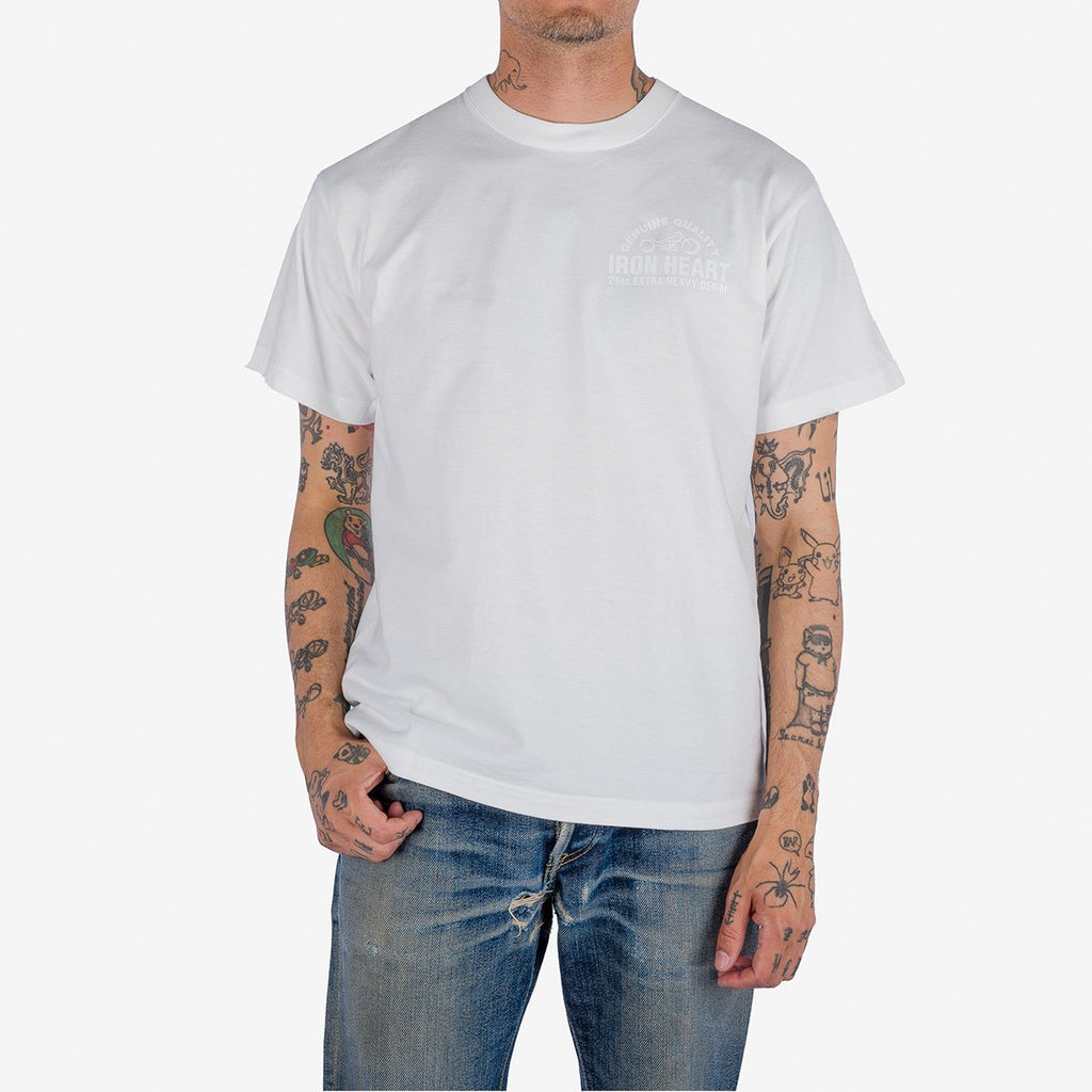 7.5oz Printed Loopwheel Crew Neck T-Shirt IHT2401 - White – Rugged ...